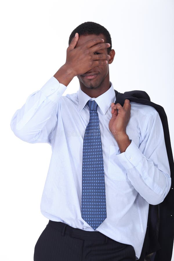 Businessman Hiding His Face. Stock Image - Image of fear, 260710: 52094475