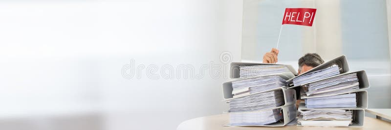 Businessman Hiding and Holding Help Sign Stock Photo - Image of holding ...