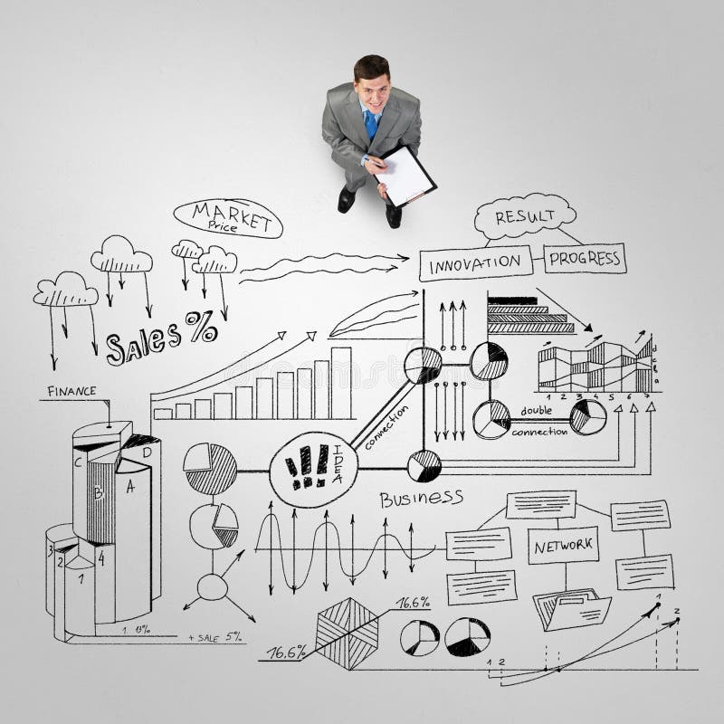 Businessman and His Business Strategy Stock Photo - Image of marketing ...