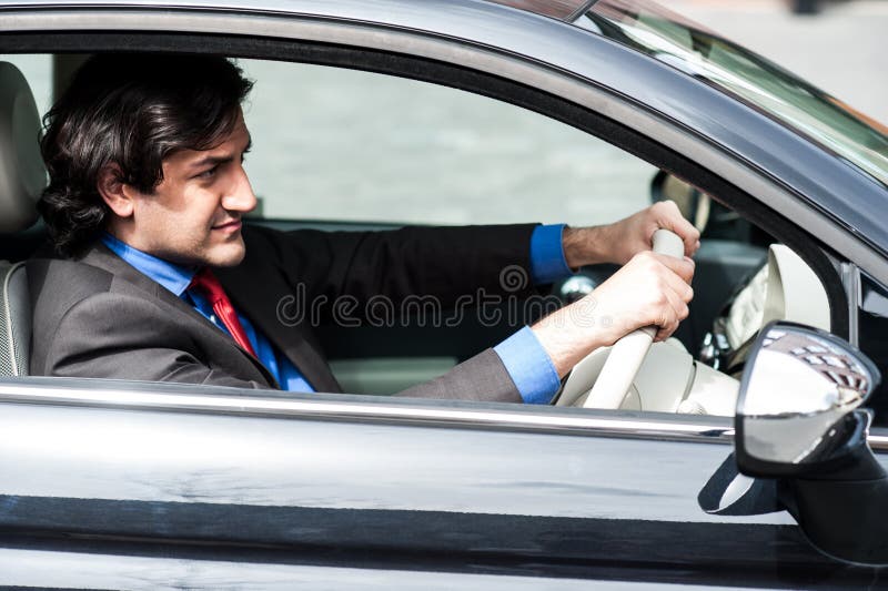 Businessman in his car stock image. Image of drive, manager - 31114771