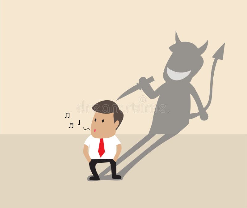 Businessman with His Devil Shadow Stock Vector - Illustration of invest ...