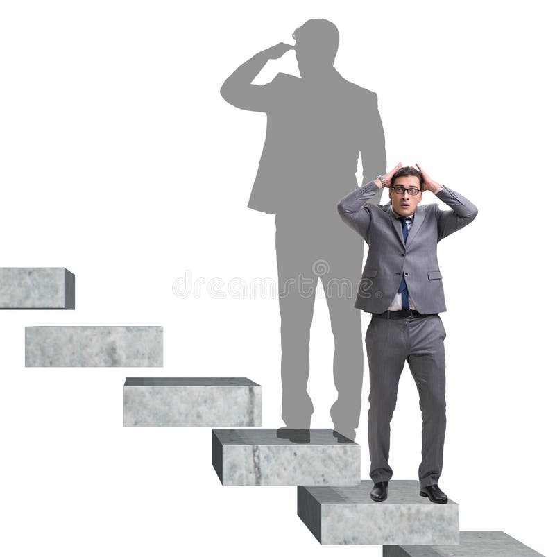 Businessman and His Shadow in Business Concept Stock Photo - Image of ...