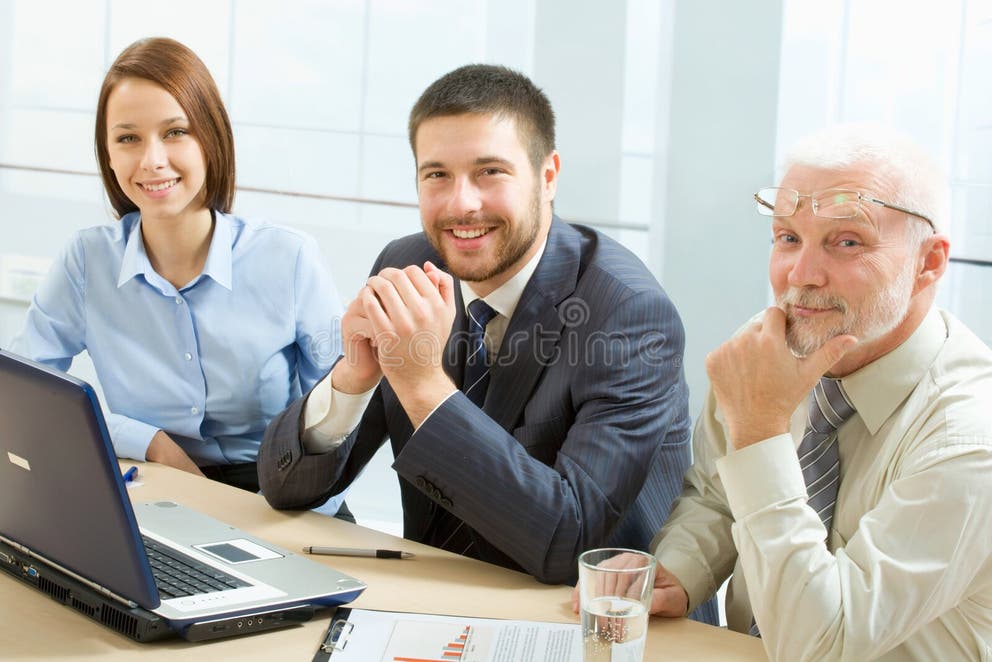 Businessman and his team stock photo. Image of cooperation - 12502300