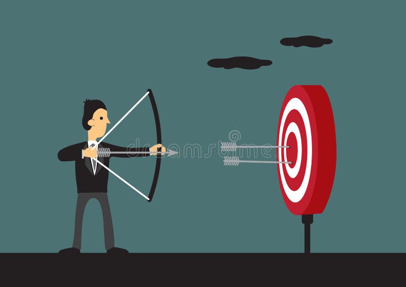 Businessman Hits Bullseye on Target Vector Cartoon Illustration Stock ... Businessman Hits Bullseye on Target Vector Cartoon Illustration Stock ...