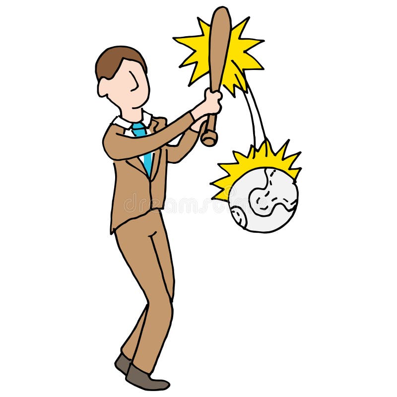 Businessman Hitting it Out of the Park Stock Vector - Illustration of ...