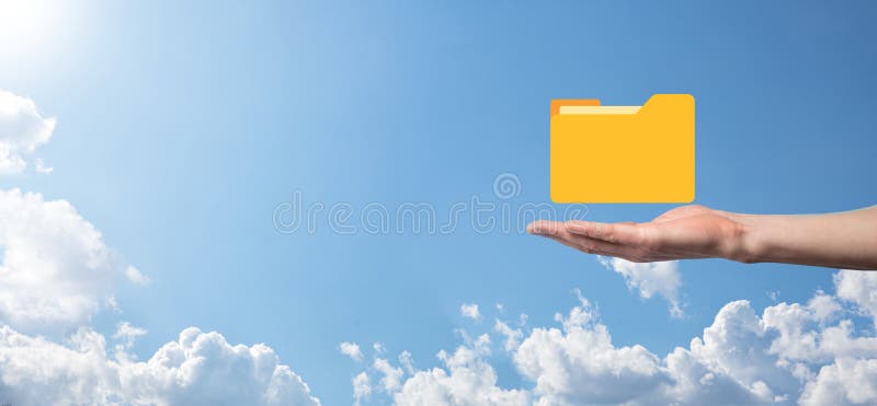 Businessman Hold Folder Icon.Document Management System or DMS Setup by ...