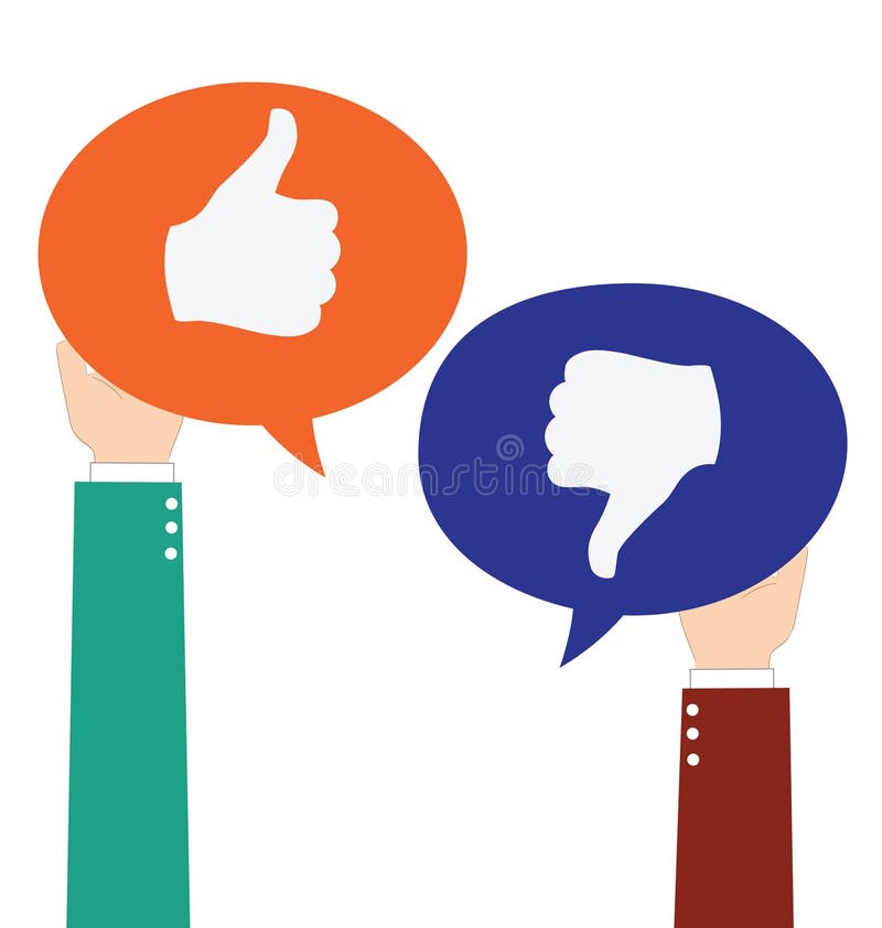 Businessman Hold Like and Unlike Speech Bubble Stock Vector ...