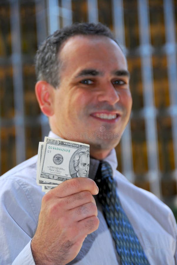 Businessman hold money stock image. Image of hold, male - 1087279