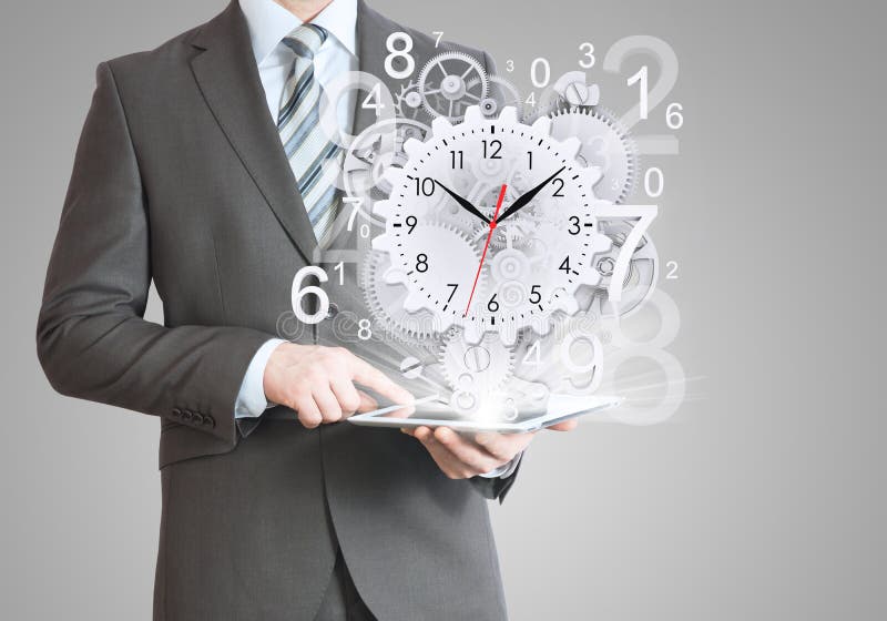 Man S Hand Holding Clock, Time Management Stock Photo - Image of focus ...