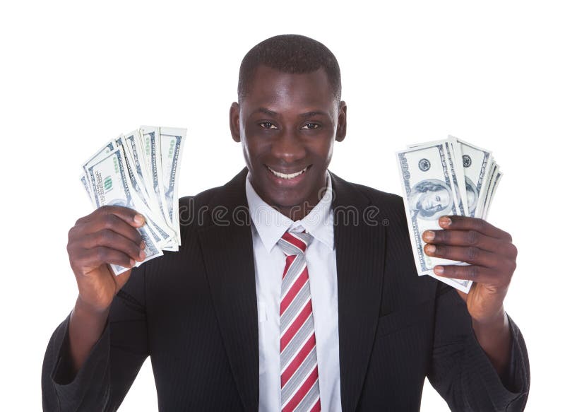 Businessman Holding Banknotes Stock Image - Image of handsome, business ...