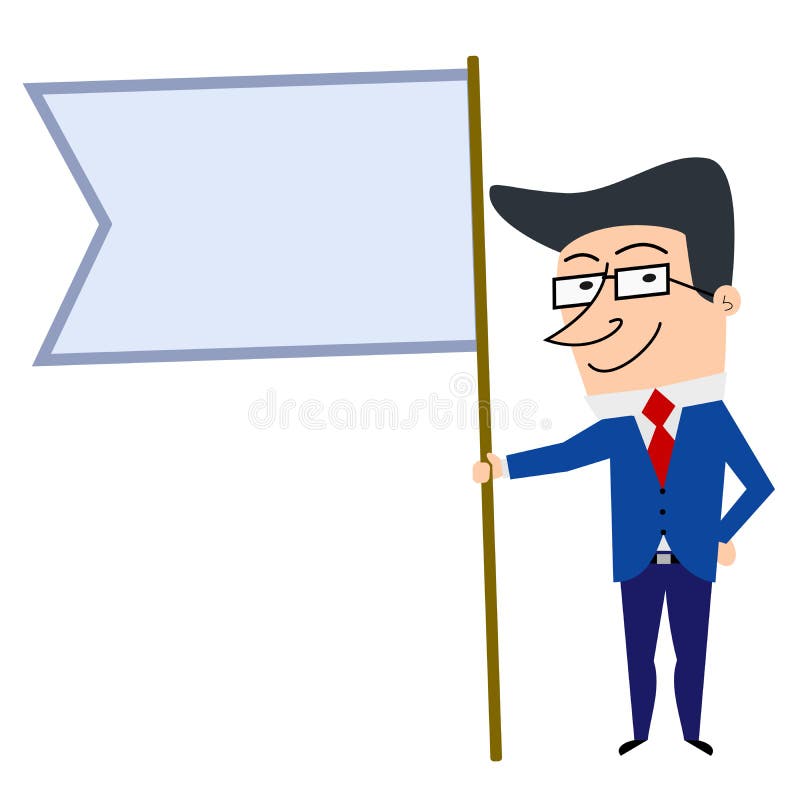 Businessman Holding Blank Flag Isolated Vector Stock Vector ...