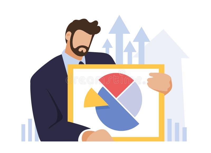 Businessman Holding Board with Chart. Professional Work Growth and ...