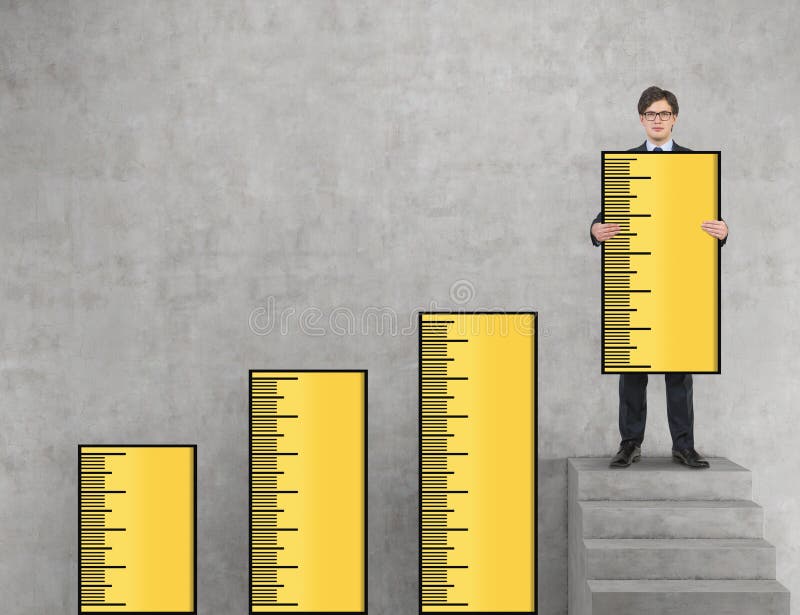 Businessman holding chart stock photo. Image of draw - 50719008