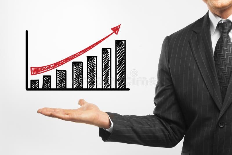 Businessman holding chart stock photo. Image of alone - 45292974