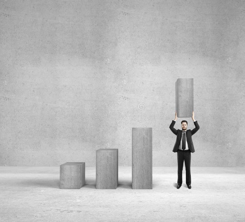 Businessman holding column stock photo. Image of caucasian - 32989902