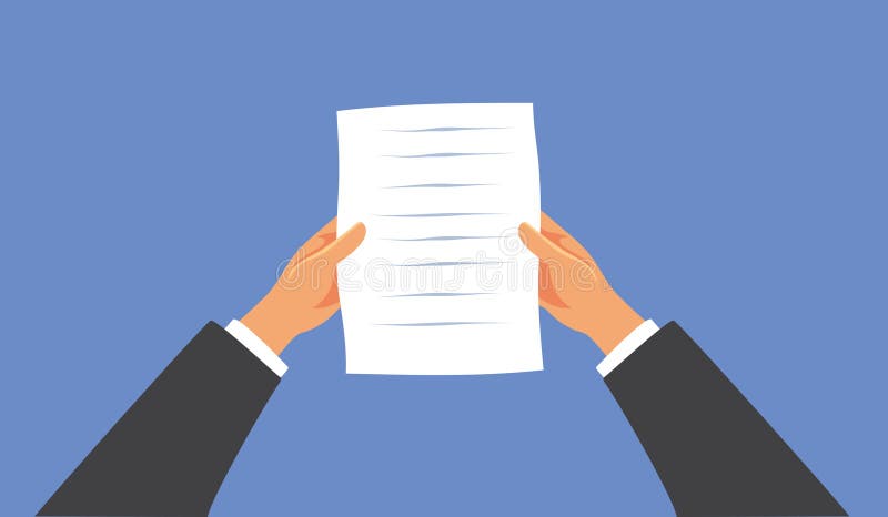 Businessman Holding a Contract Vector Cartoon Illustration Stock Vector ...