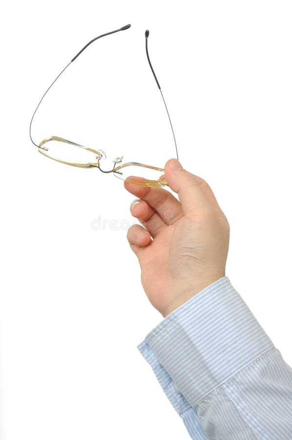 Businessman Holding Eyeglasses Stock Photo - Image of human, vision ...