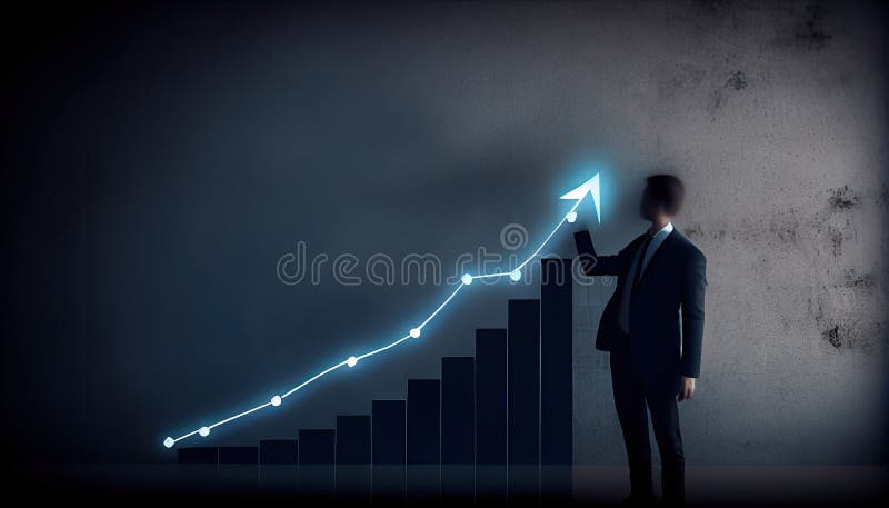 Businessman Holding Growth Business Graph Progress Financial Analyzing ...