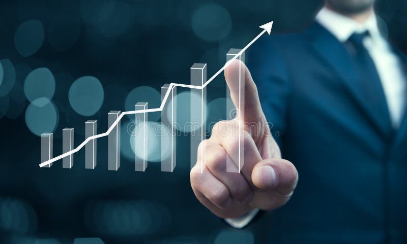 Businessman Holding a Hand-drawn Bar Graph in His Hand Stock Photo ...