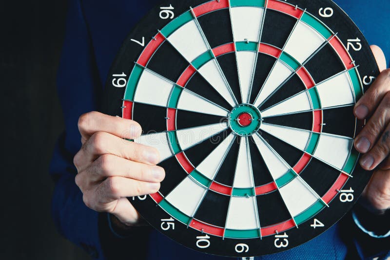 Businessman Holding in Hand Target Stock Image - Image of circle ...