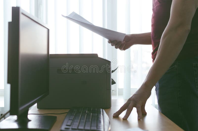Scan documents. stock image. Image of printer, heap - 132578615