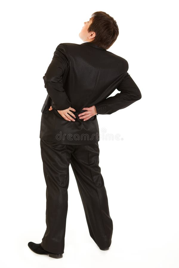 Businessman Holding His Hand at His Aching Back Stock Photo - Image of ...
