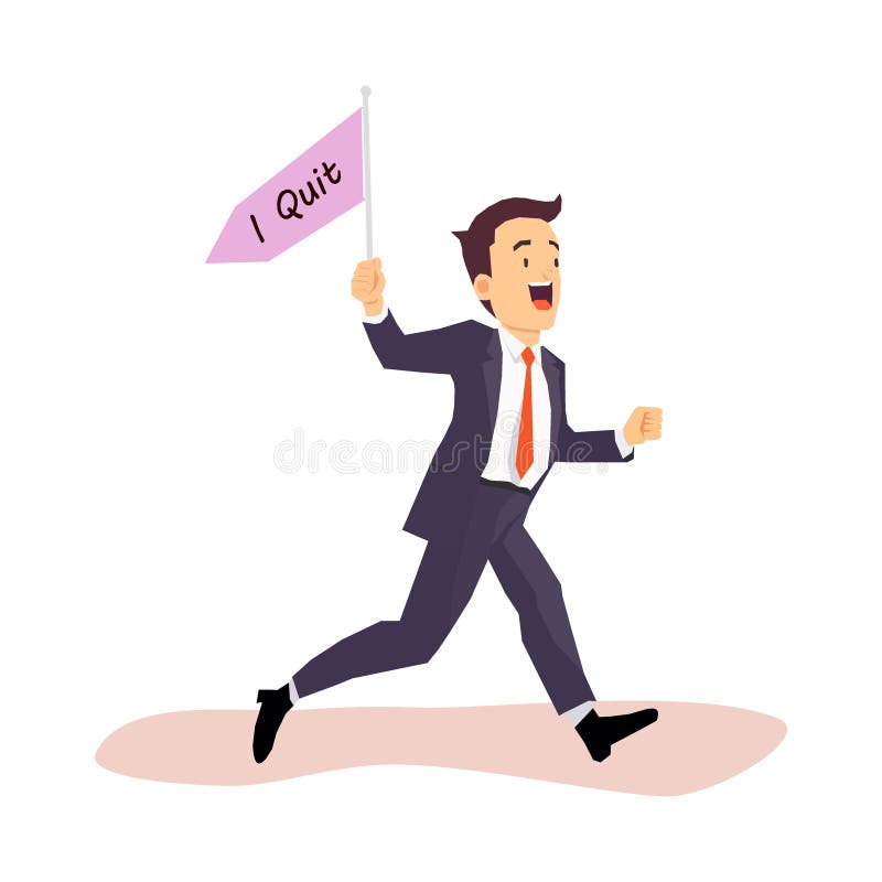 A Businessman Holding I Quit Sign Vector Illustration Stock Vector ...
