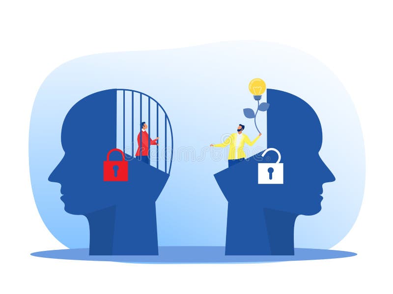 Businessman Holding Light Bulb for Put Think Growth Mindset Different ...