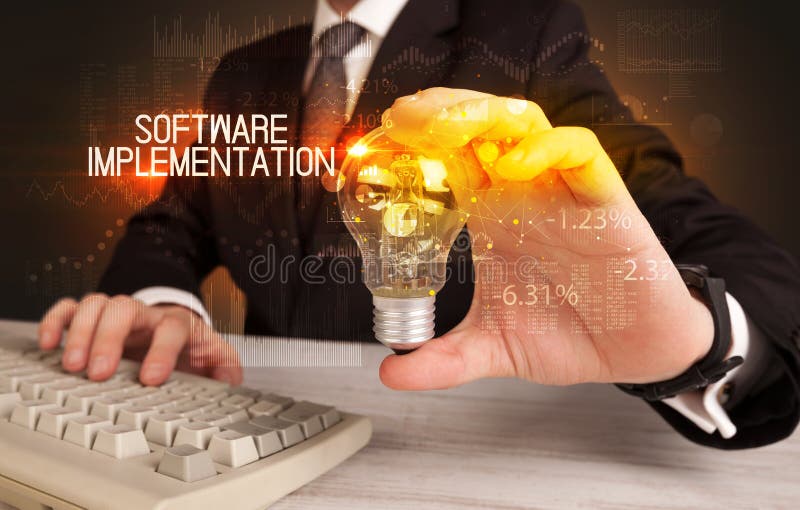 Businessman Holding a Lightbulb Stock Image - Image of future ...