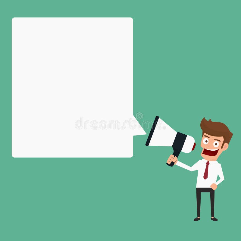 Businessman Holding Megaphone with Speech Bubble. Stock Vector ... Businessman Holding Megaphone with Speech Bubble. Stock Vector ...