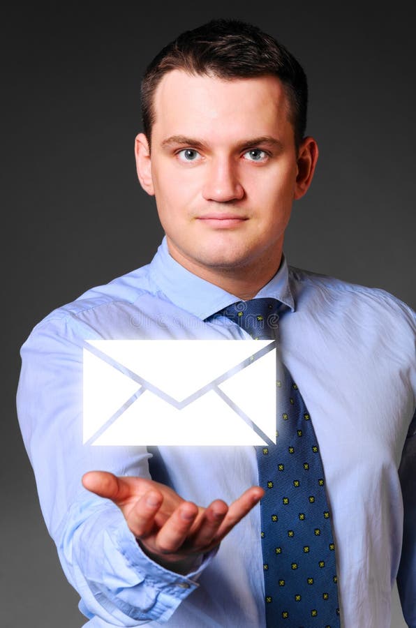 Businessman is Holding Message Stock Image - Image of business, hands ...