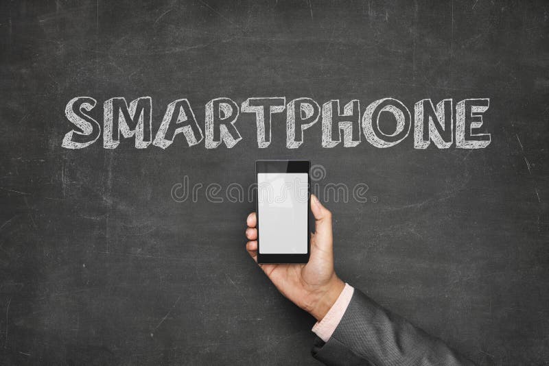 Smartphone on blackboard stock image. Image of blackboard - 44535939