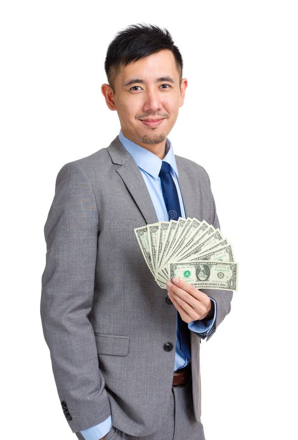 Businessman holding money stock image. Image of currency - 40943487
