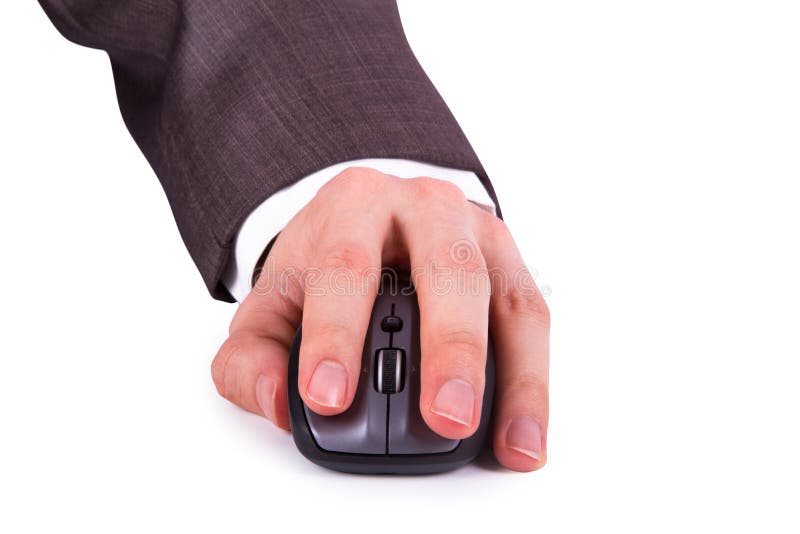 Businessman Holding Mouse stock image. Image of hand - 41454761