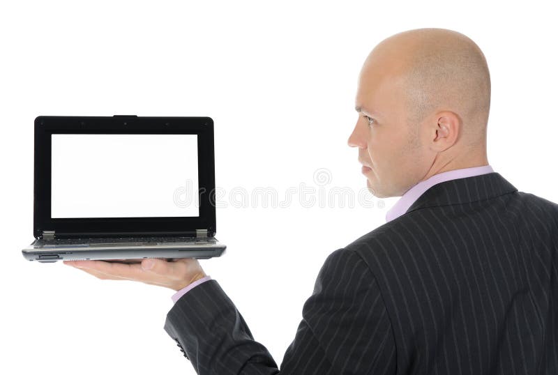 Businessman Holding an Open Notebook Stock Photo - Image of internet ...