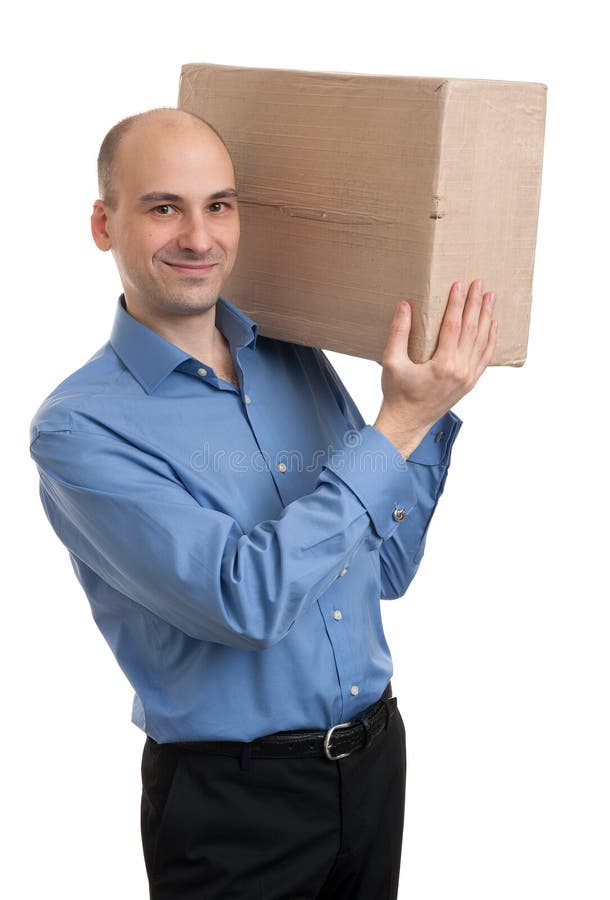 Businessman Holding a Package Parcel Stock Image - Image of order ...