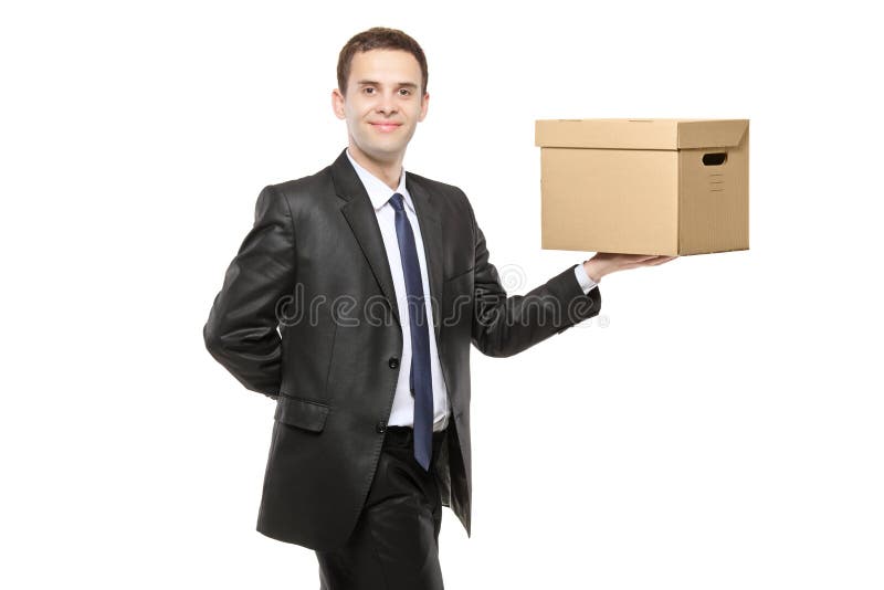 Holding the packages stock image. Image of isolated, deliver - 8368629