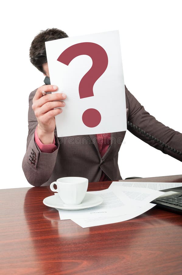 Businessman Holding a Paper with Question Mark Stock Photo - Image of ...