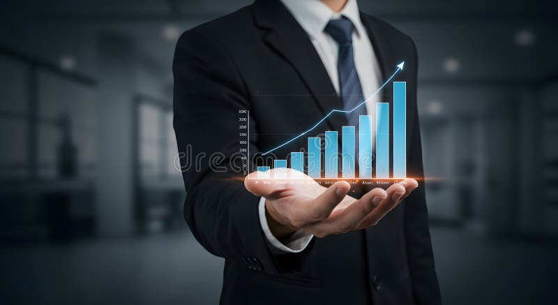 Businessman Holding Projected Growth Chart Stock Illustrations – 18 ...