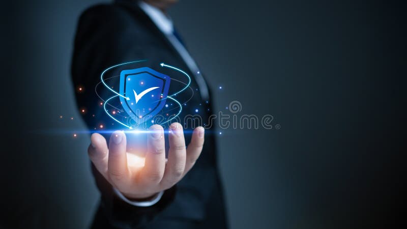 Businessman Holding a Protection Sign. Represents Protection Against ...