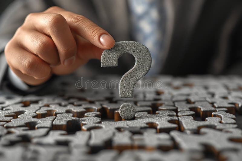 Businessman Holding a Question Mark in His Hands Stock Illustration ...