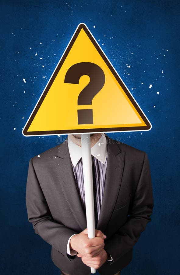 Businessman Holding Question Sign Stock Image - Image of answer ...