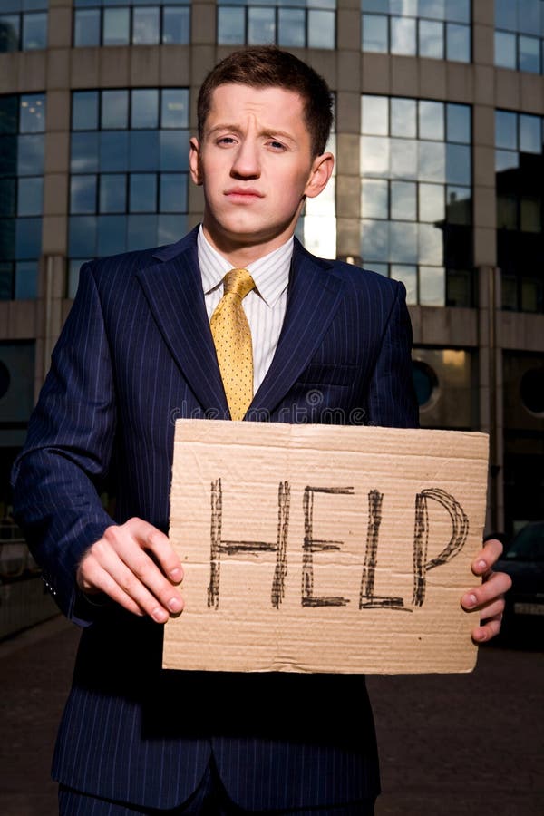 A Businessman Thinks about the Future of Business Stock Image - Image ...
