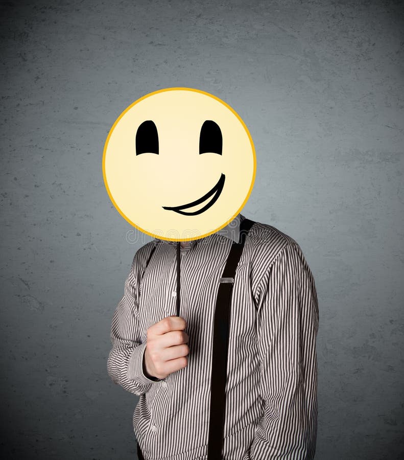 Businessman Holding a Smiley Face Emoticon Stock Image - Image of hand ...