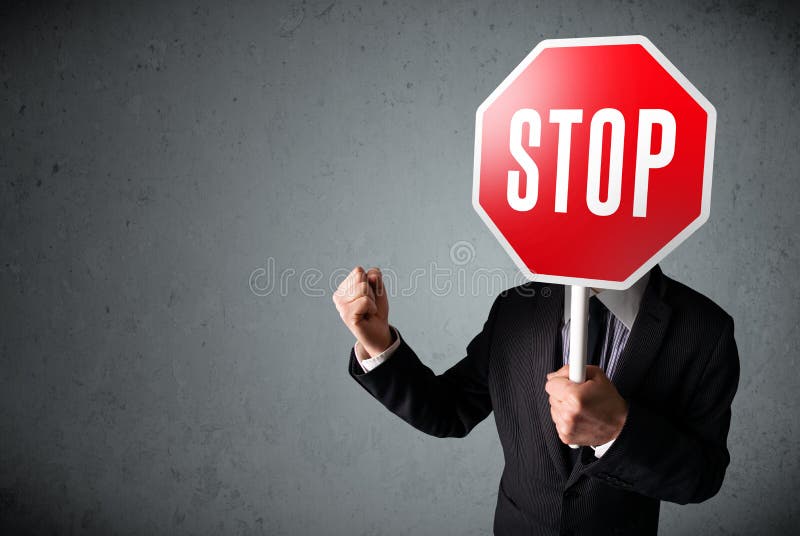 Man Holding Stop Sign Stock Images - Download 1,323 Royalty Free Photos