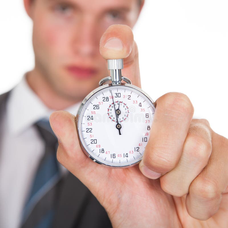 Businessman Holding Stopwatch Stock Image - Image of activity, isolated ...