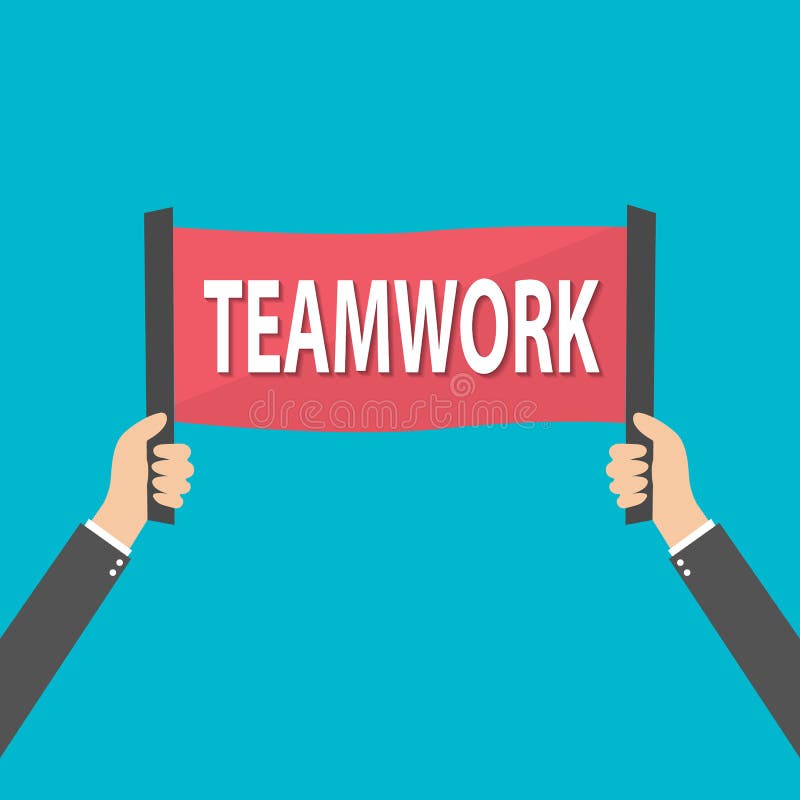 Businessman Holding Teamwork Sign, Vector Stock Vector - Illustration ...