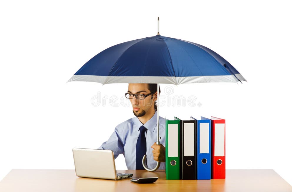 Businessman Holding Umbrella Stock Photo - Image of folder, businessman ...