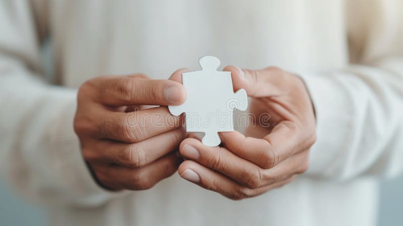 Businessman Holding White Jigsaw Puzzle Piece, Symbolizing Problem ...