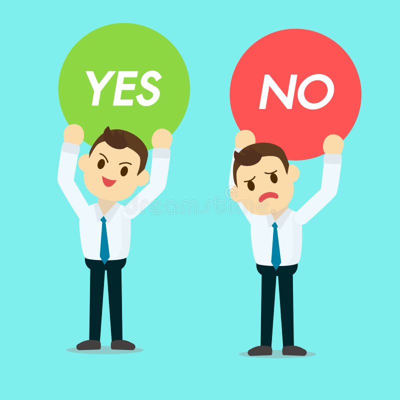 Yes No Cartoon Character stock vector. Illustration of funny - 30274534